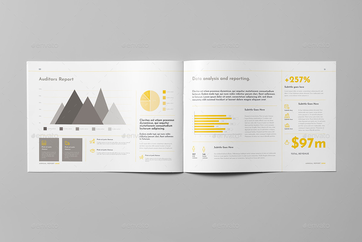 Annual Report 2020 Landscape, Print Templates | GraphicRiver
