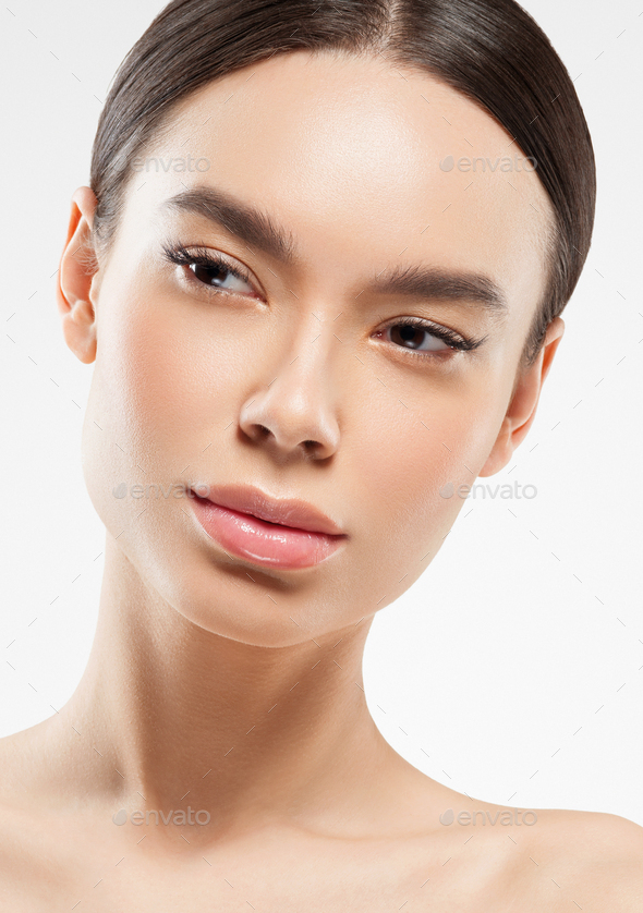 Asian beauty woman clean skin face portrait. Young female model asia ...