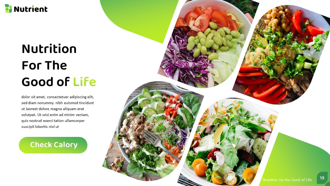 Nutrient Healthy Food Presentation Template, Presentation Templates
