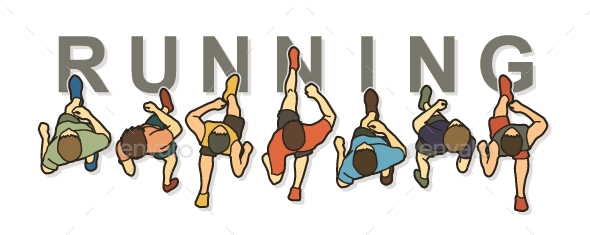 People Running Top View, Vectors | GraphicRiver