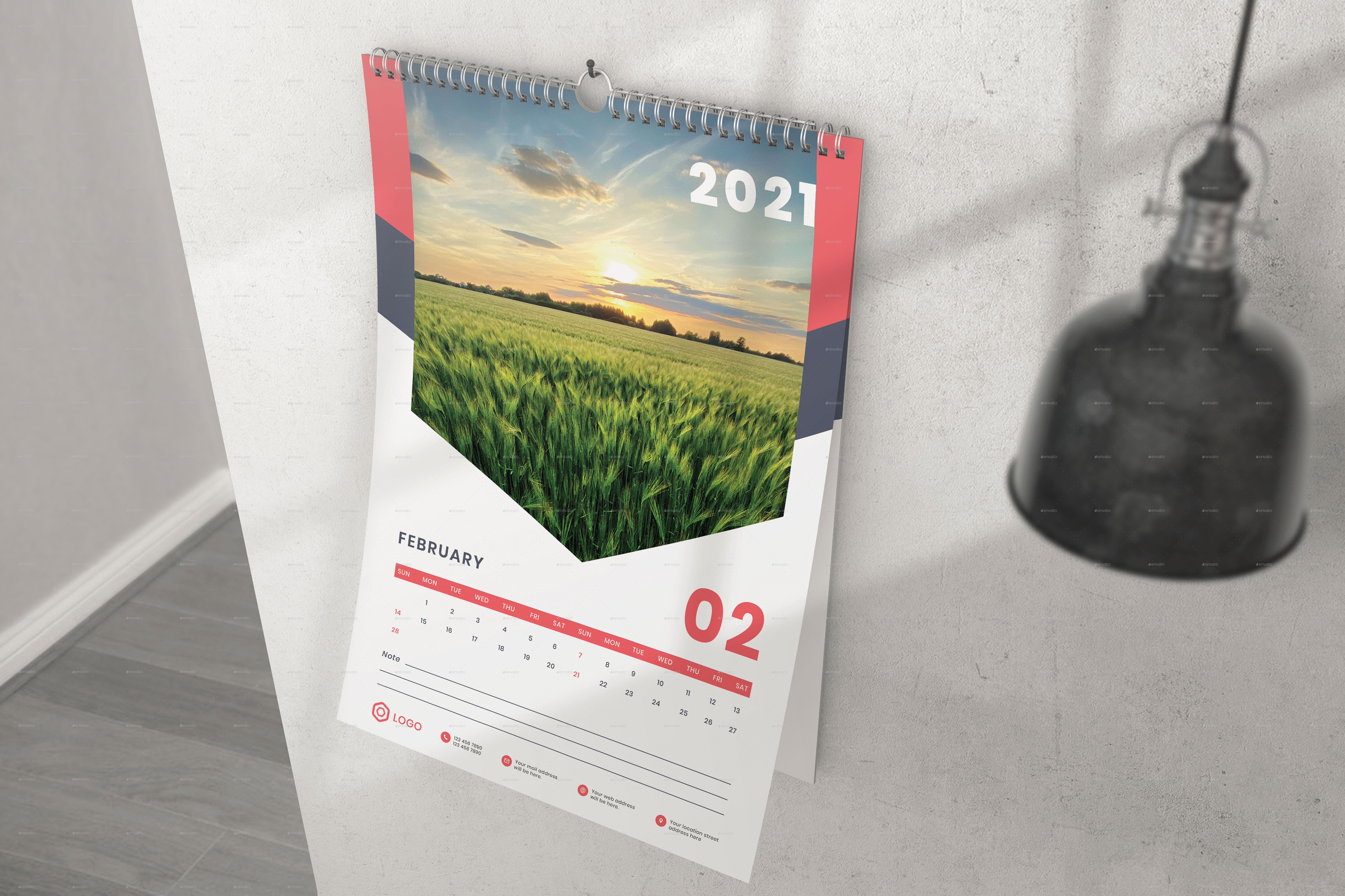 Wall Calendar 2021, Print Templates | GraphicRiver