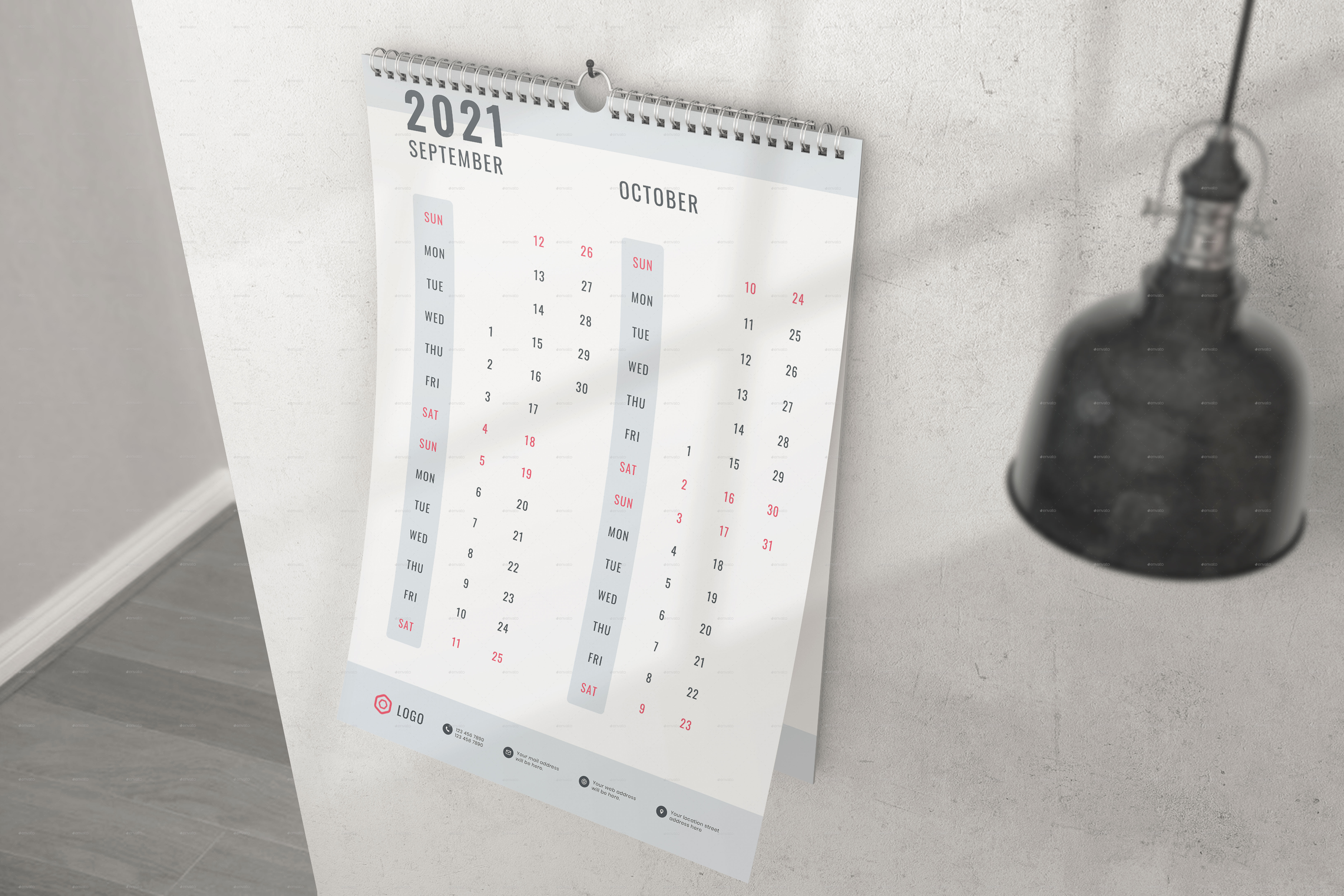 Wall Calendar 2021, Print Templates | GraphicRiver