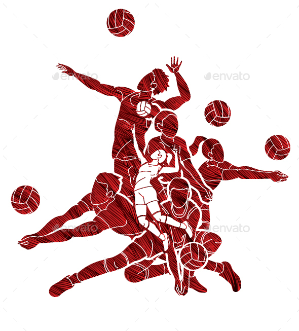 Volleyball Players, Vectors | GraphicRiver