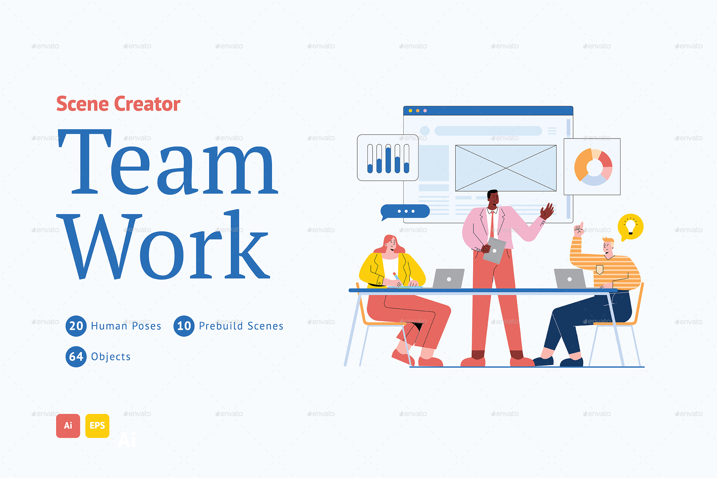 Team Work Scene Creator, Vectors | GraphicRiver