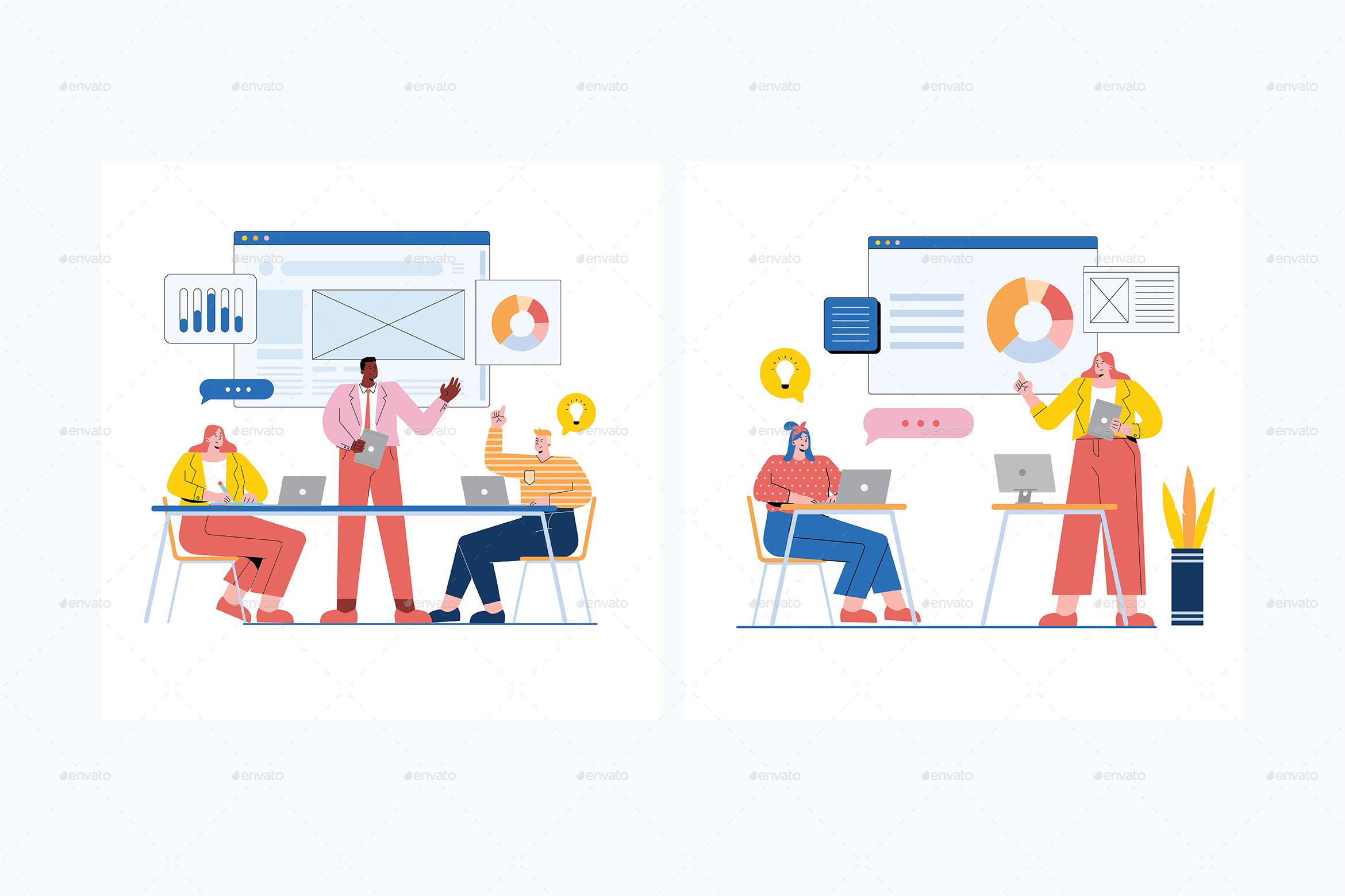 Team Work Scene Creator, Vectors | GraphicRiver