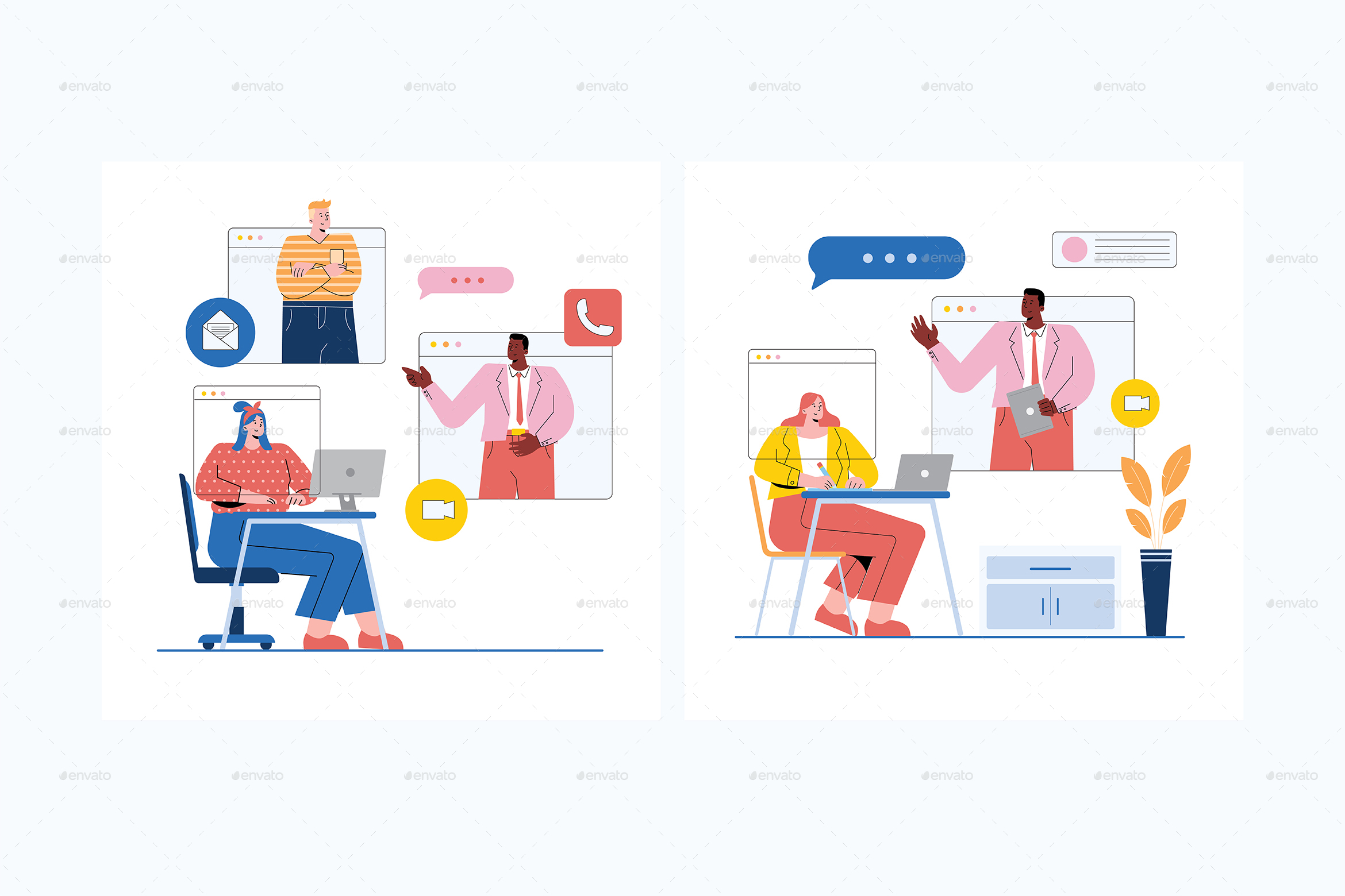 Team Work Scene Creator, Vectors | GraphicRiver