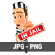 3D Convict in Jail Stamp, Graphics | GraphicRiver
