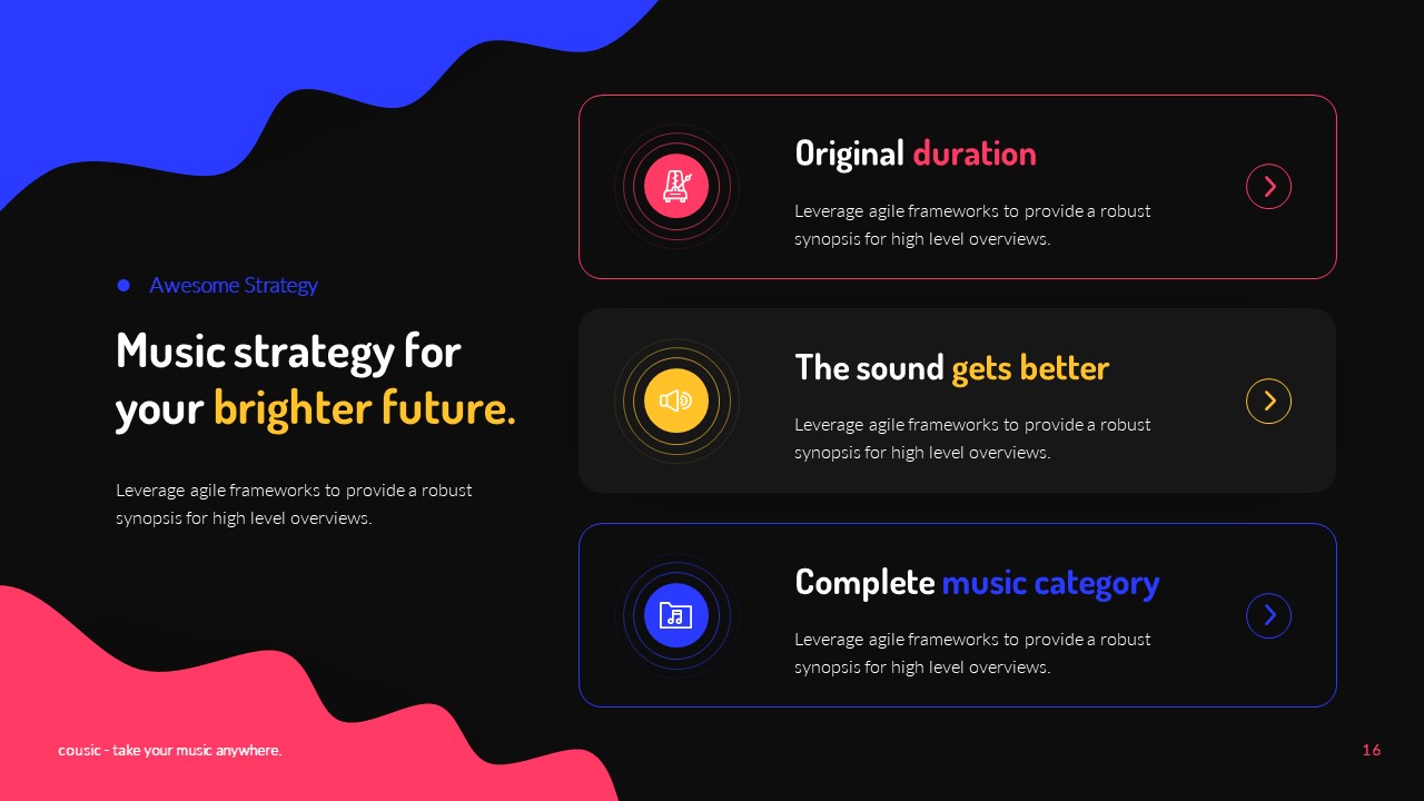 Cousic Music Event Keynote Presentation Template, Presentation Templates