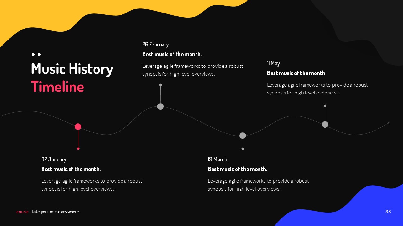 Cousic Music Event Keynote Presentation Template, Presentation Templates