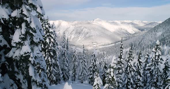 Stevens Pass Ski Area Washington State Usa Aerial View After Snowfall ...