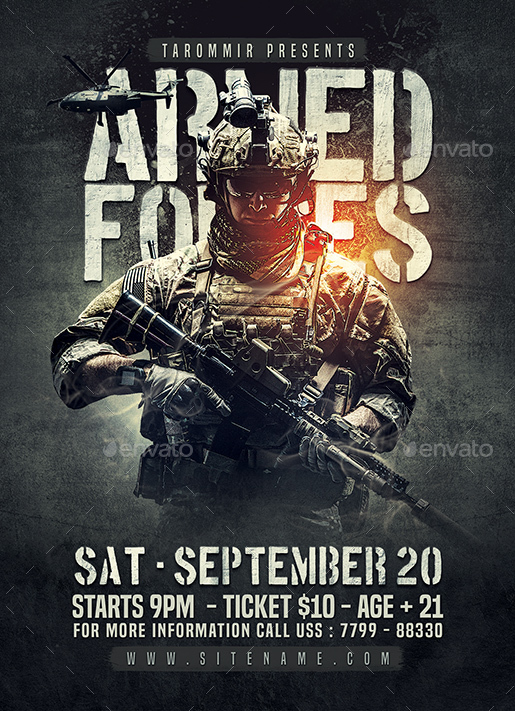 Armed Forces Flyer, Print Templates | GraphicRiver