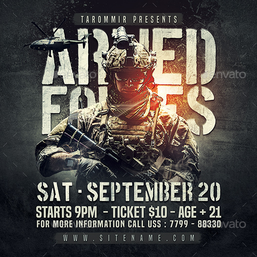 Armed Forces Flyer, Print Templates | GraphicRiver