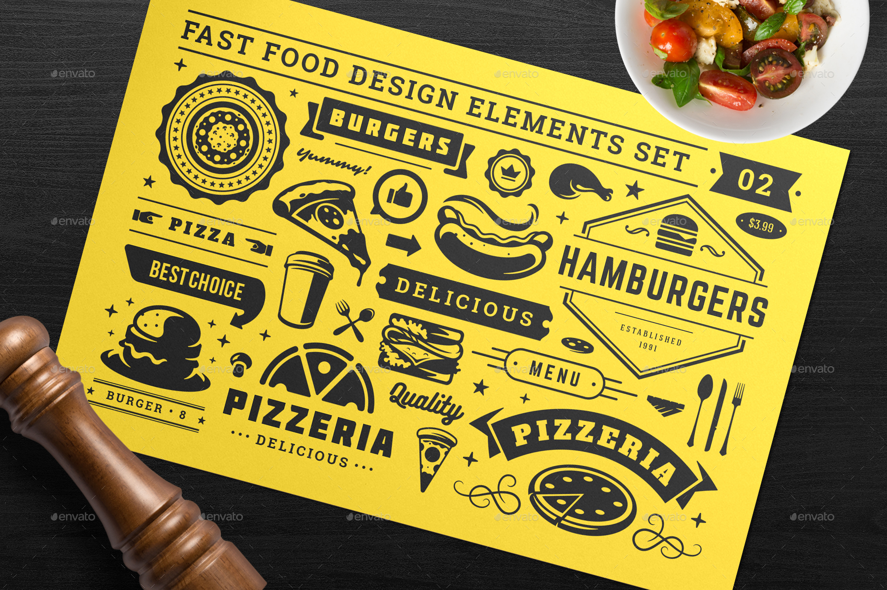Fast Food Design Elements, Vectors | GraphicRiver