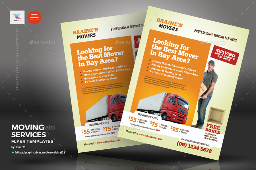 Moving Services Flyer Templates, Print Templates | GraphicRiver