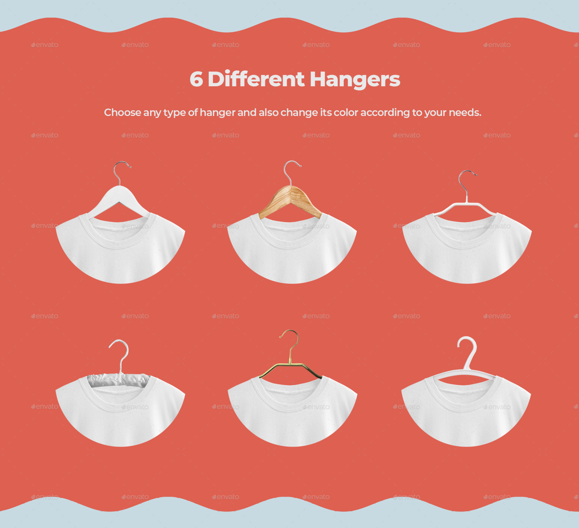 2 Mockups Oversized T-shirts On 6 Different Hangers, Graphics ...