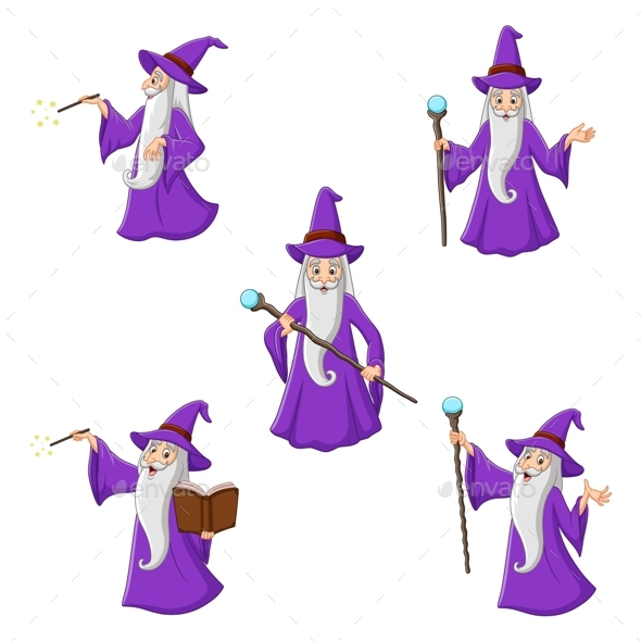 Wizard Cartoon, Vectors | GraphicRiver