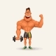 Cartoon Bodybuilder Pumping Biceps, Vectors | GraphicRiver