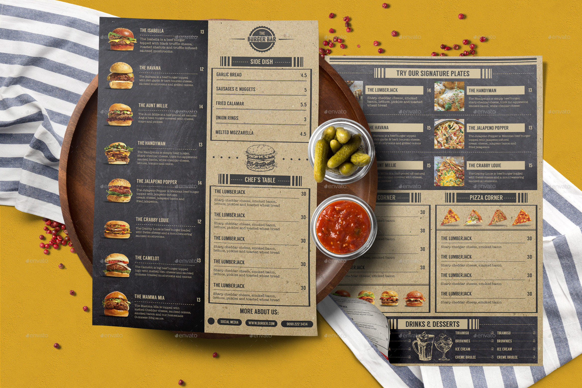 Burger Bar Menu, Print Templates | GraphicRiver
