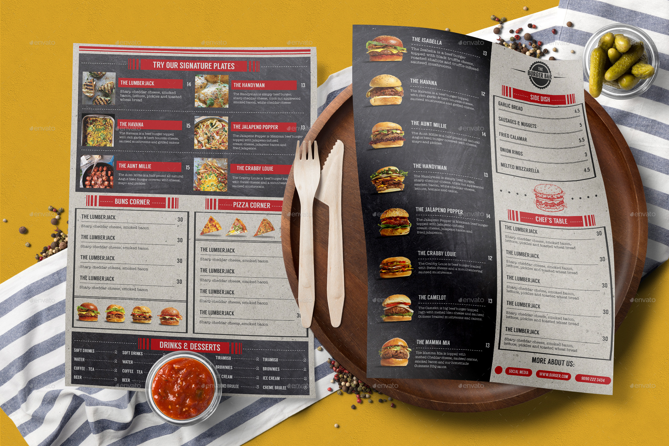 Burger Bar Menu, Print Templates | GraphicRiver