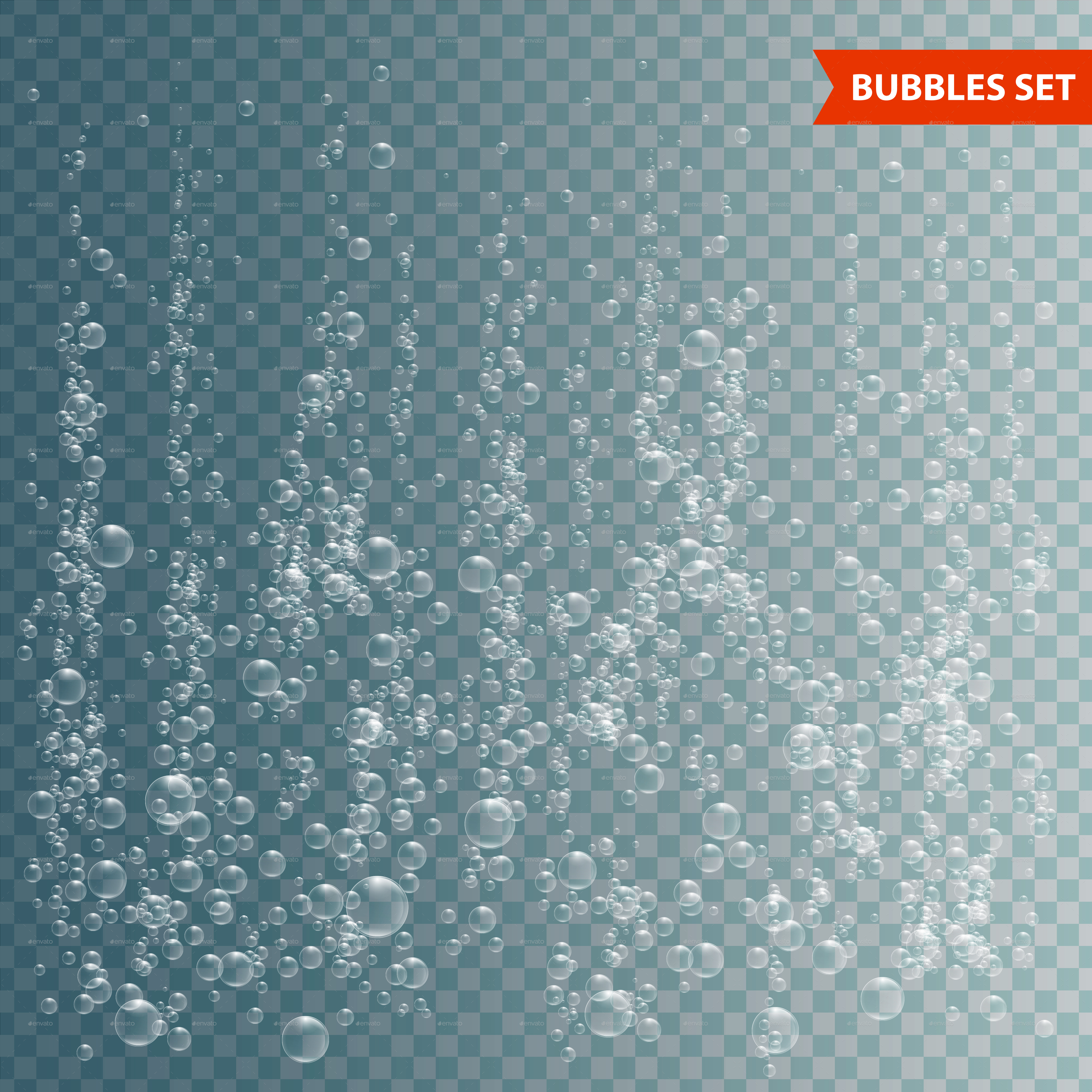 Bubbles Under Water on Transparent Background, Vectors | GraphicRiver