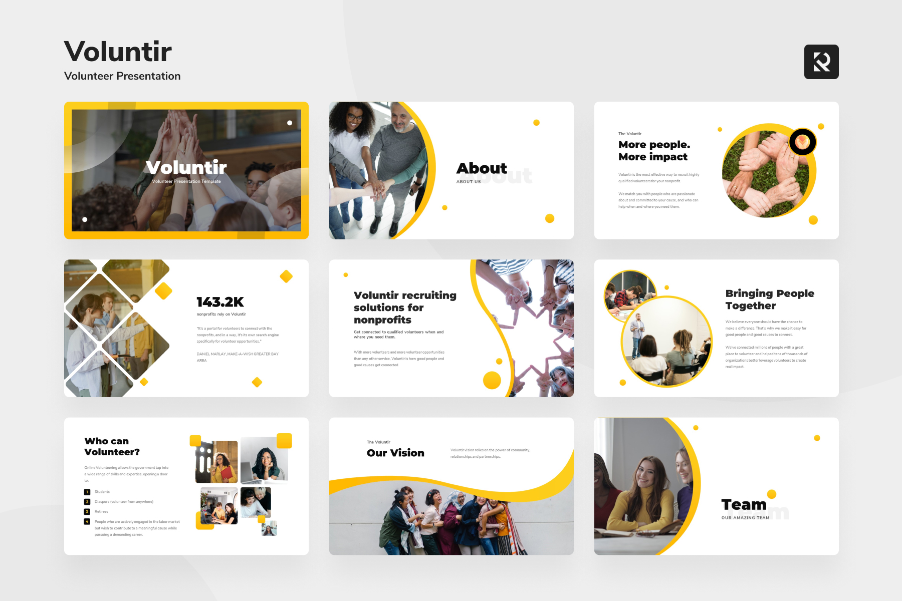 Voluntir - Volunteer Power Point Presentation, Presentation Templates