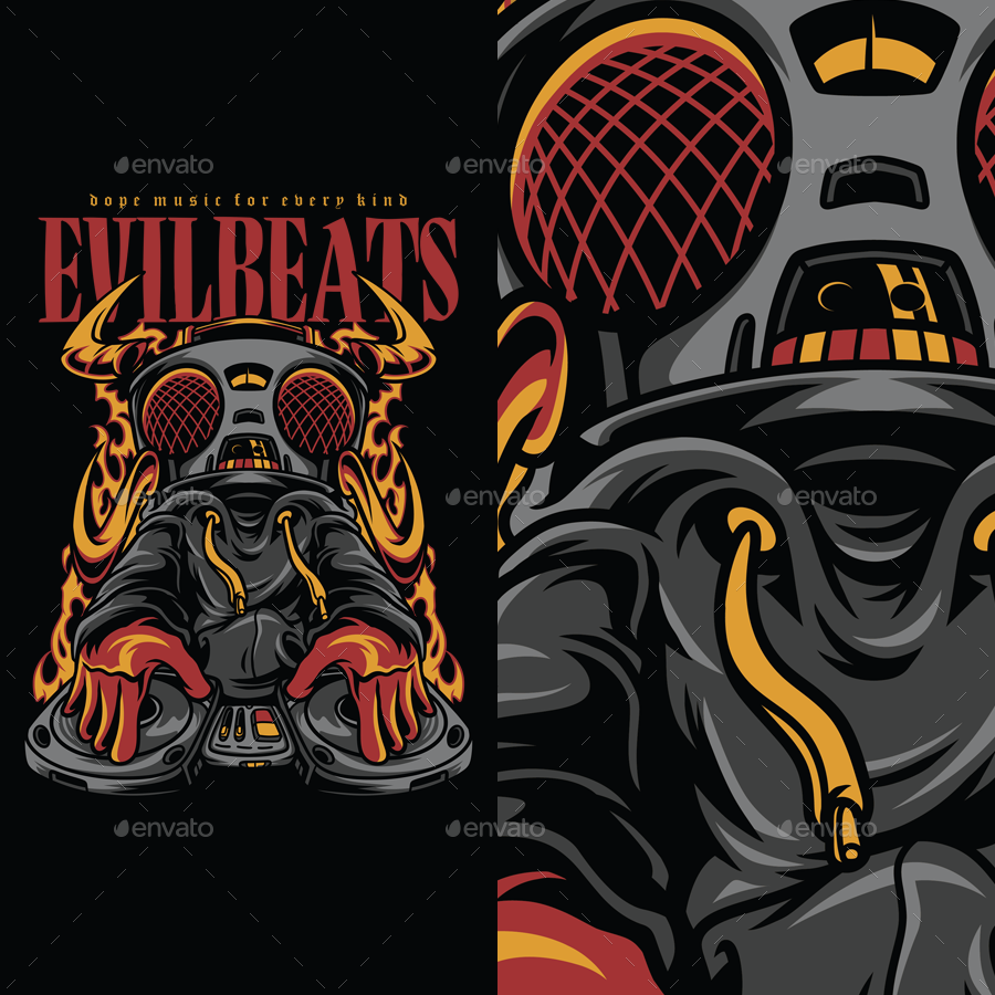 Evil Beats T-Shirt Design, T-Shirts | GraphicRiver