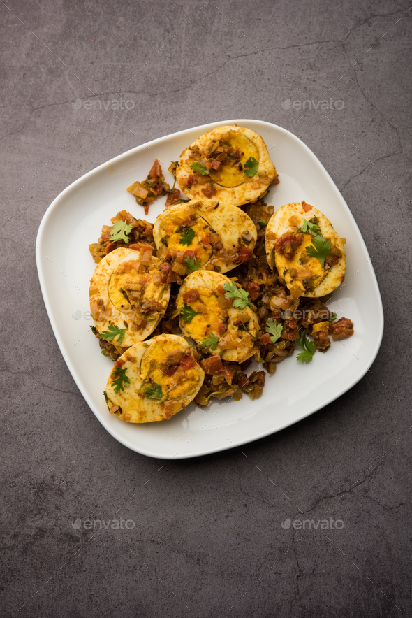 Masala Anda Fry made using chicken Egg is an Indian starter Stock Photo ...