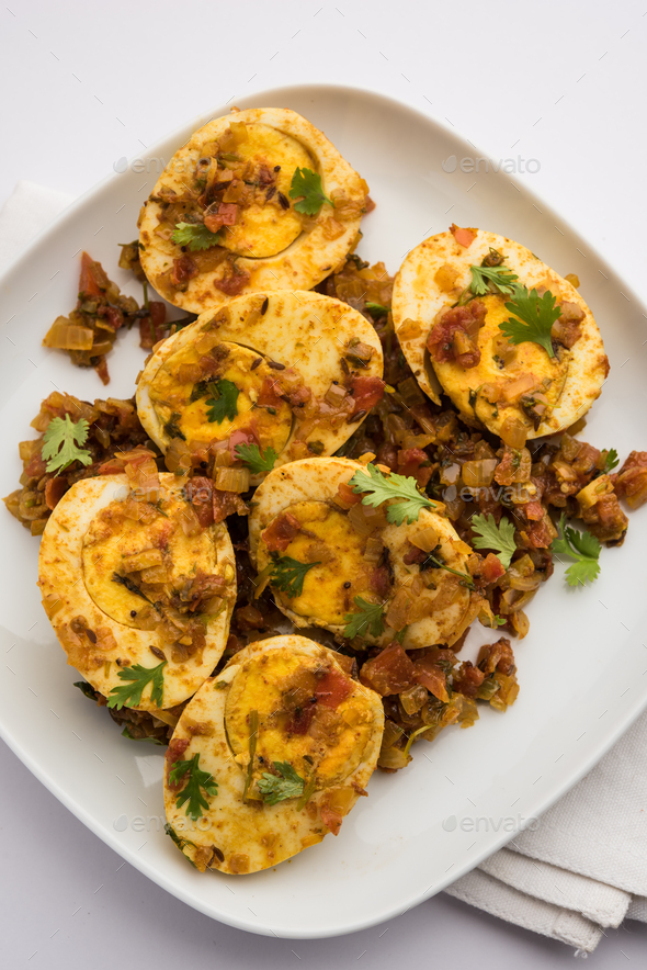 Masala Anda Fry made using chicken Egg is an Indian starter Stock Photo ...