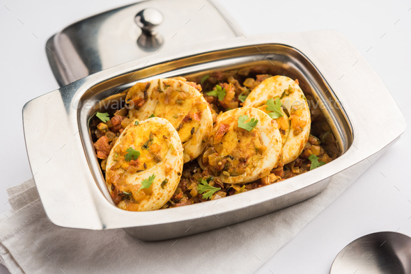 Masala Anda Fry made using chicken Egg is an Indian starter Stock Photo ...