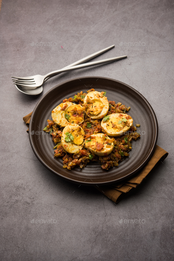 Masala Anda Fry made using chicken Egg is an Indian starter Stock Photo ...