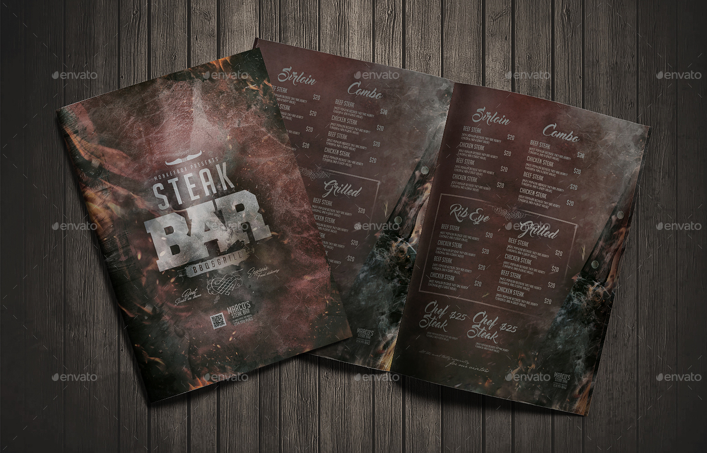 Menu Steak Bar Template, Print Templates | GraphicRiver