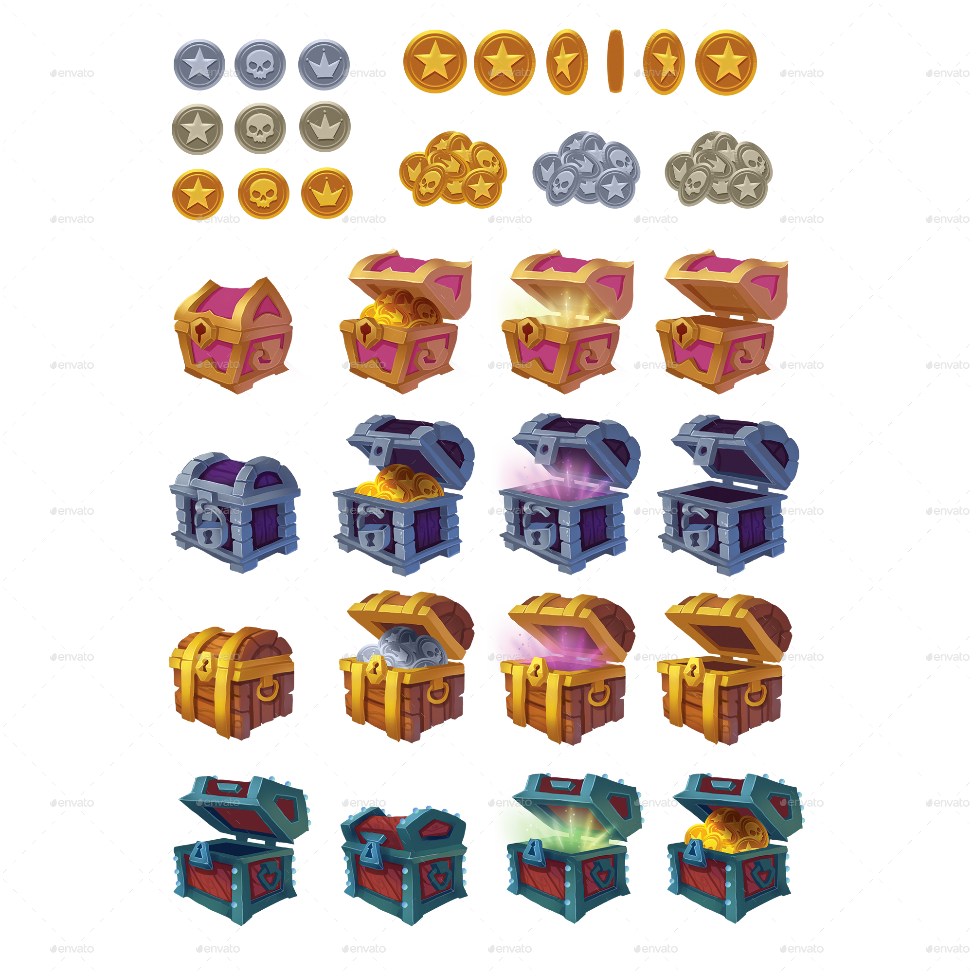 Chests & Coins, Game Assets | GraphicRiver