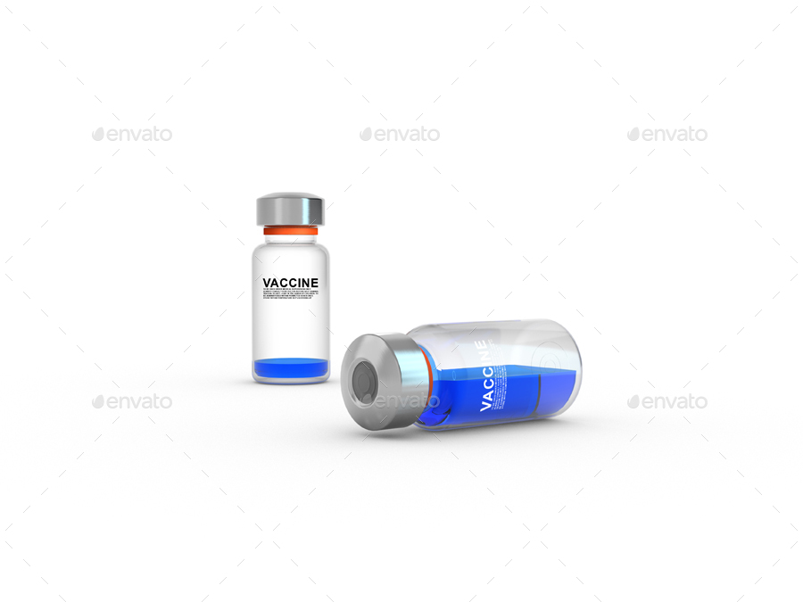 Vaccine Vials with Labels, Graphics | GraphicRiver