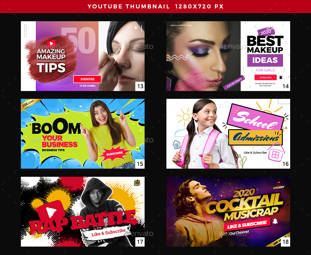 26 Youtube Thumbnail, Web Elements | GraphicRiver