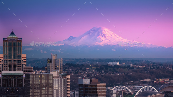 Mount Rainier Seattle USA Stock Photo by markusgann | PhotoDune