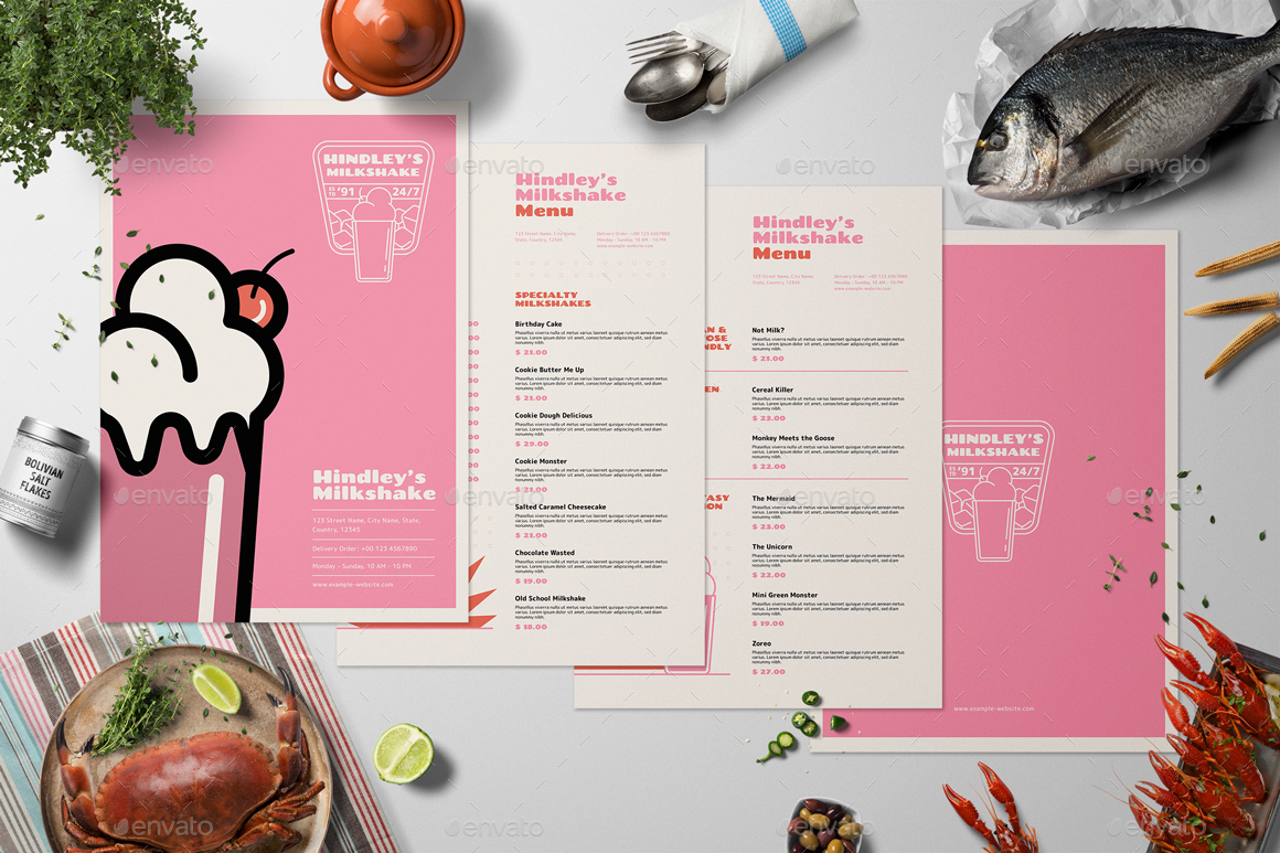 Retro Beverages Menu, Print Templates | GraphicRiver