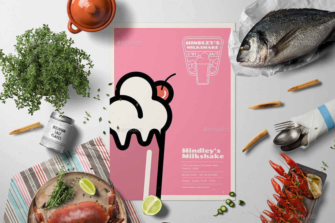 Retro Beverages Menu, Print Templates | GraphicRiver