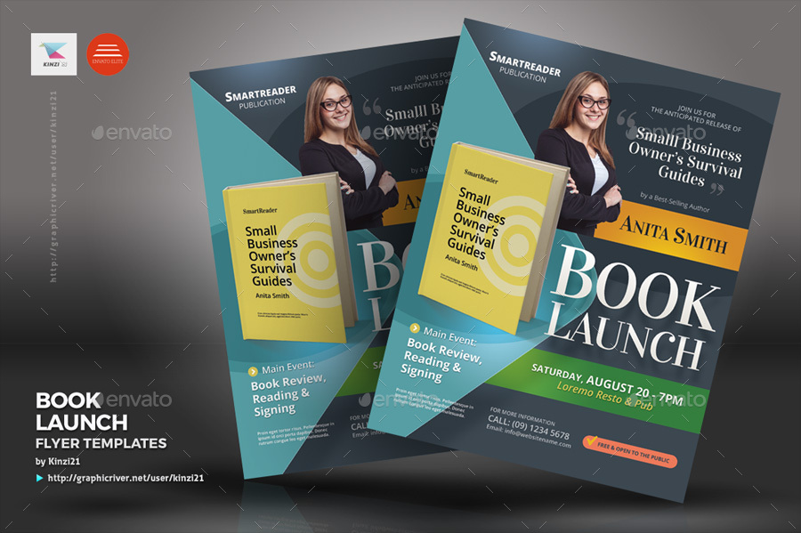 Book Launch Flyer Templates, Print Templates | GraphicRiver