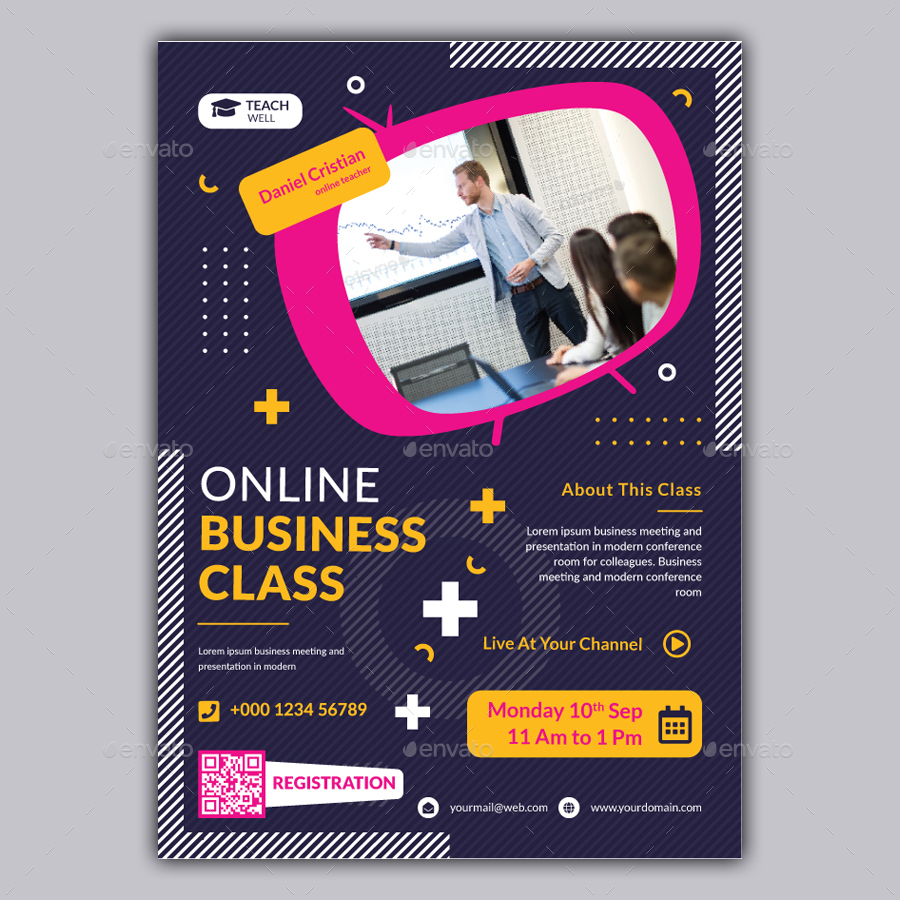 Online Business Class Flyer Templates, Print Templates | GraphicRiver