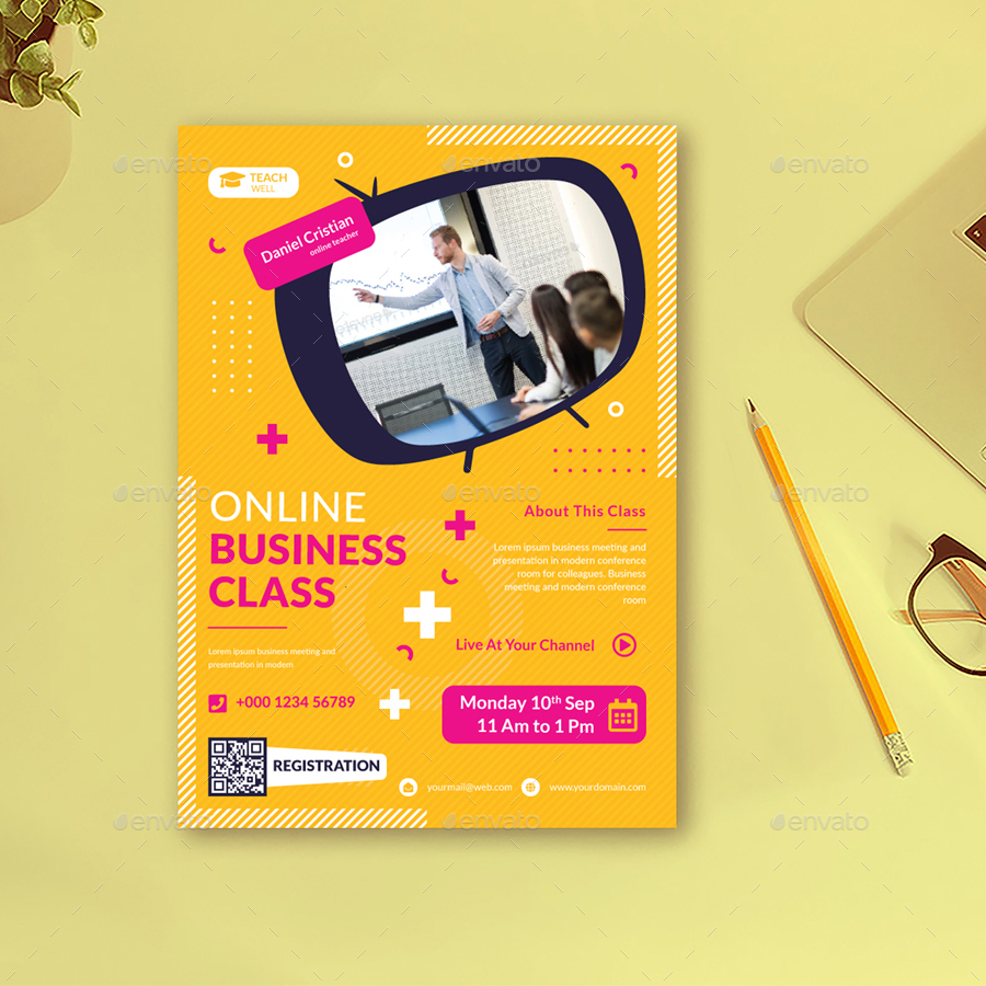 Online Business Class Flyer Templates, Print Templates | GraphicRiver