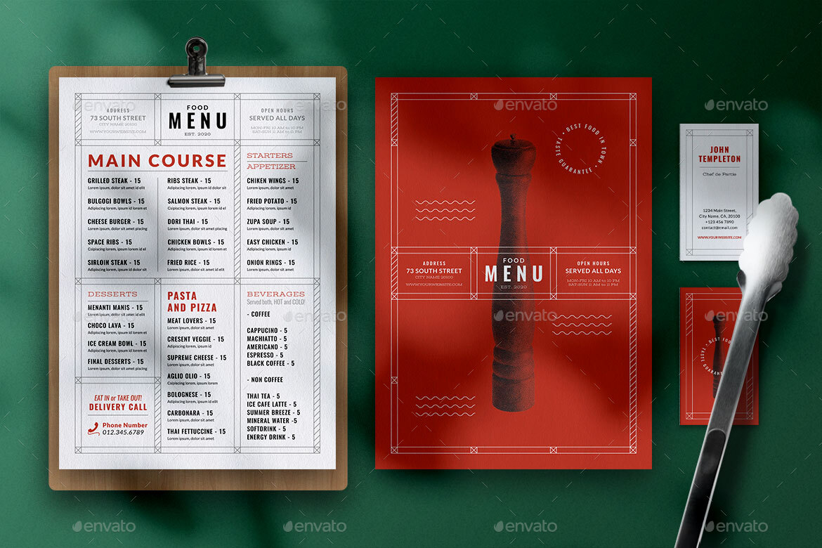 Modern Food Menu, Print Templates | GraphicRiver