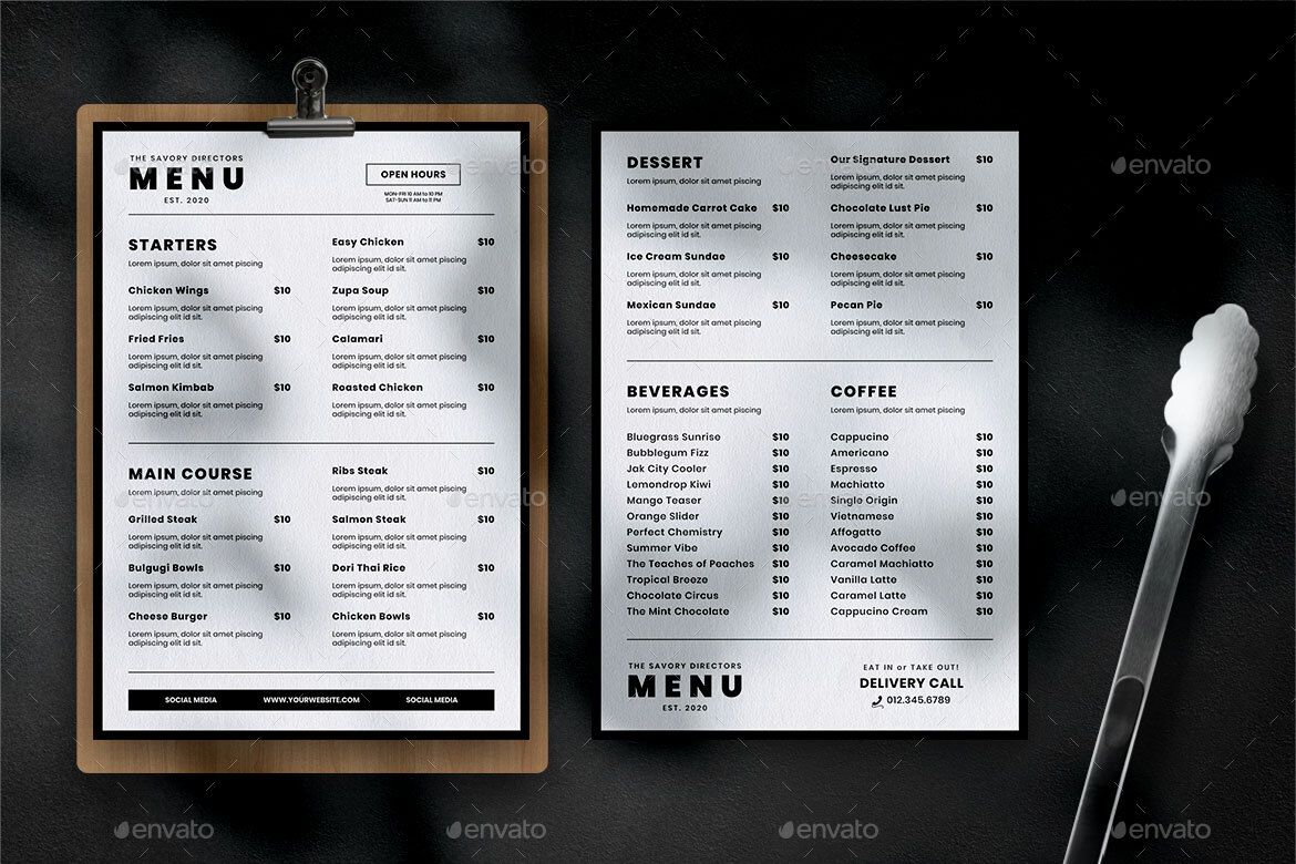 Simple Food Menu, Print Templates | GraphicRiver
