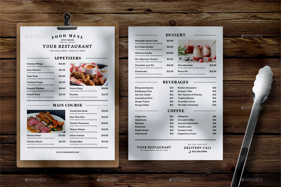 Classic Food Menu, Print Templates | GraphicRiver