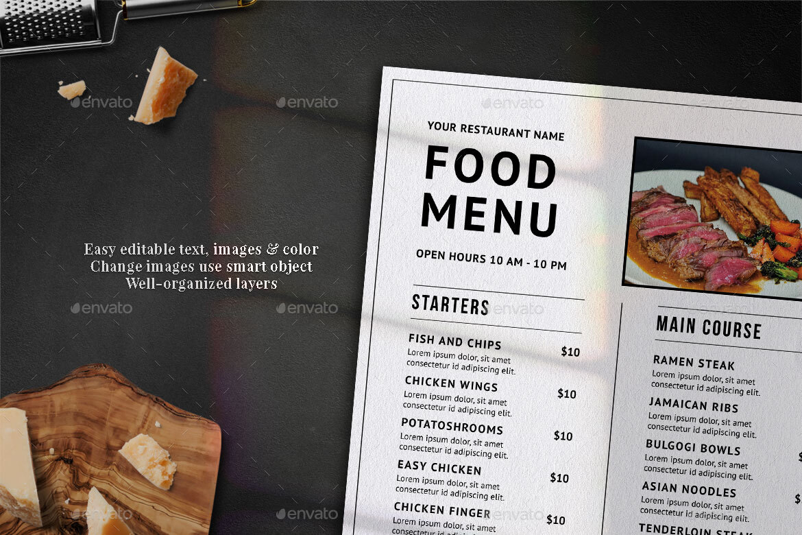Simple Food Menu, Print Templates | GraphicRiver