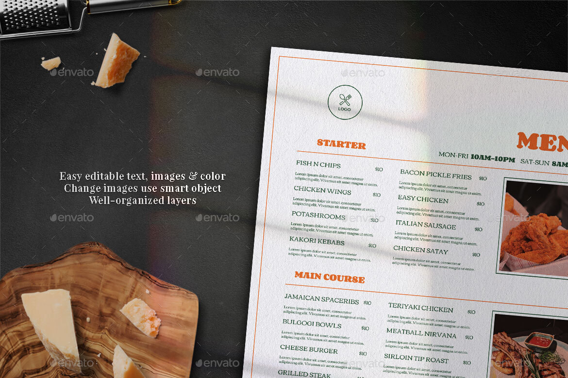 Simple Food Menu Set, Print Templates | GraphicRiver