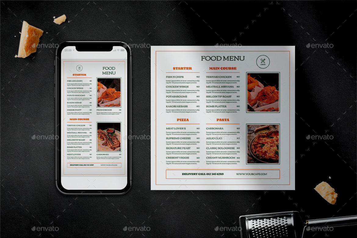 Simple Food Menu Set, Print Templates | GraphicRiver