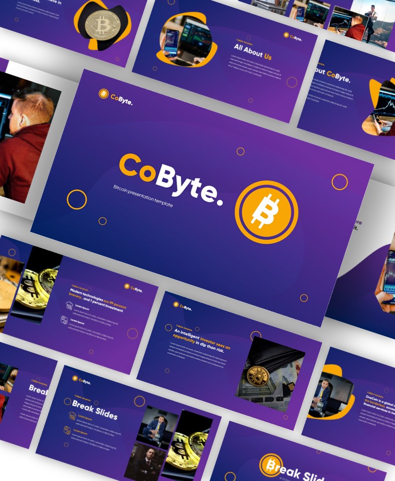 CoByte - Cryptocurrency Blokchain Keynote Template by onelinerdesign