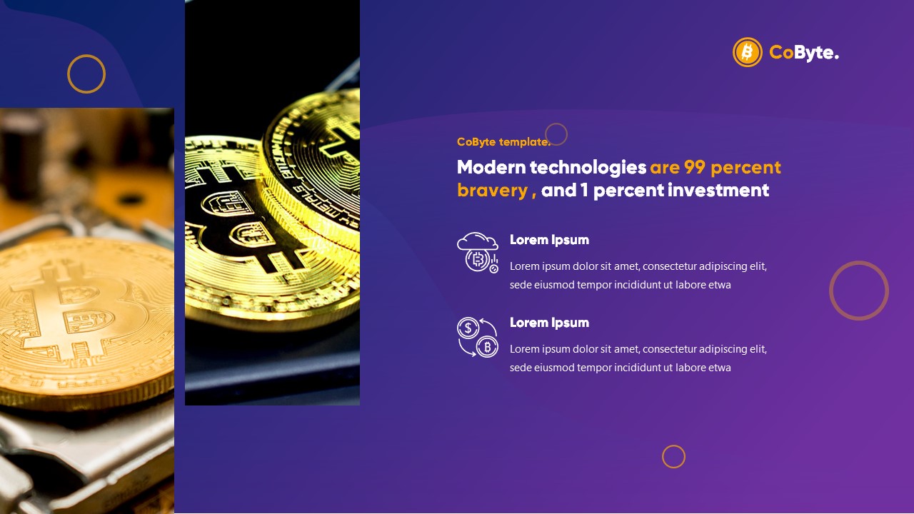 CoByte - Cryptocurrency Blokchain Keynote Template by onelinerdesign