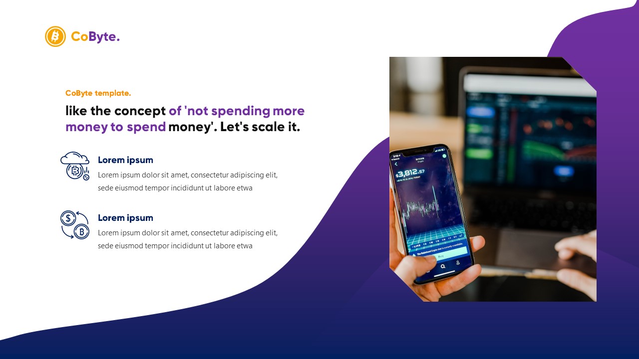 CoByte - Cryptocurrency Blokchain Keynote Template by onelinerdesign