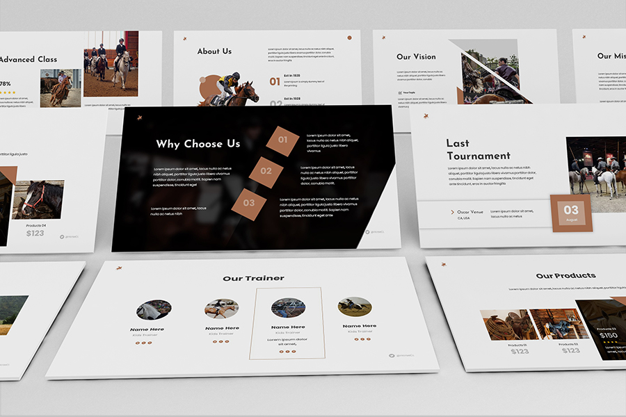Equestrian Powerpoint Presentation Template, Presentation Templates